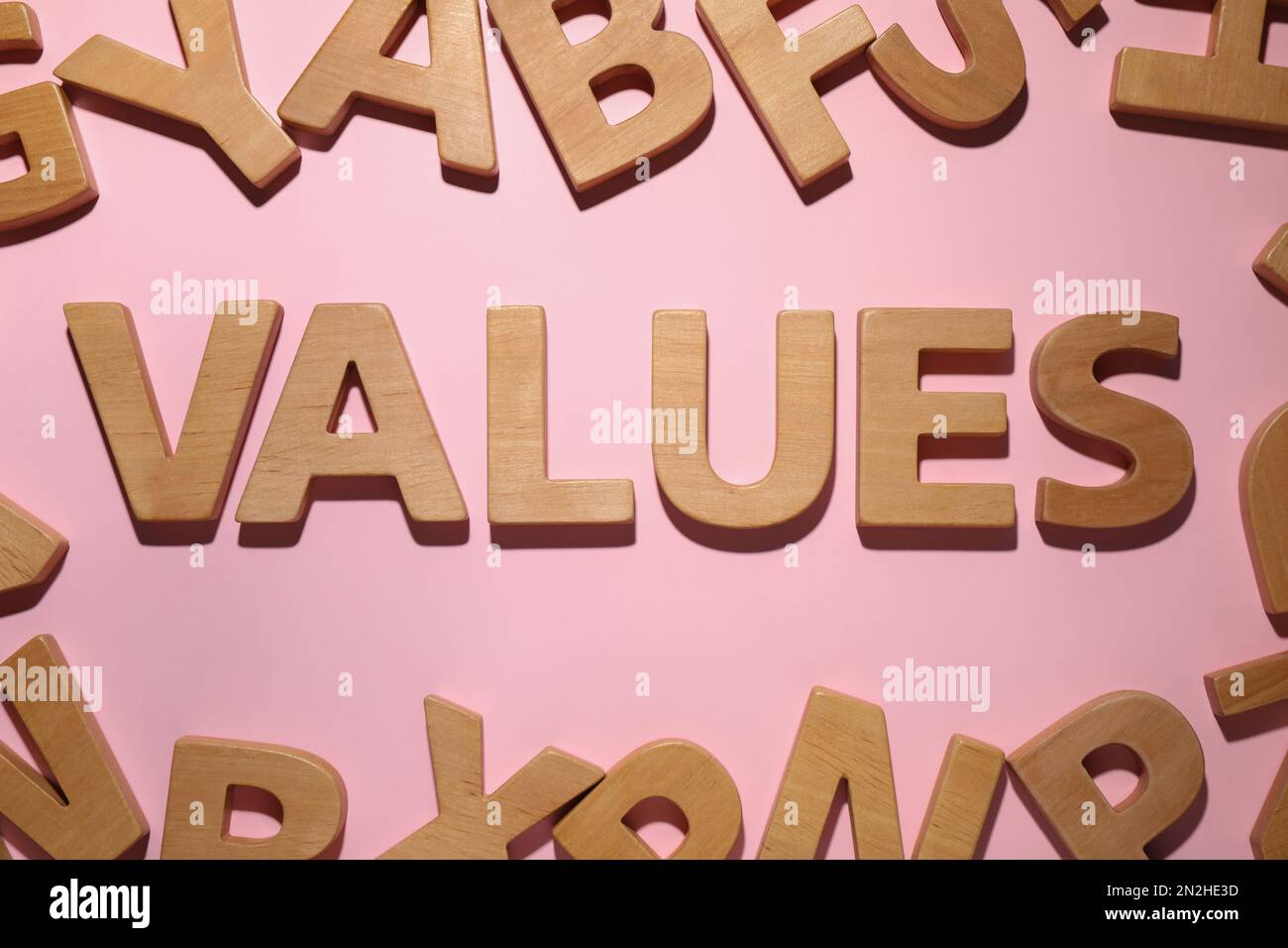 Word values made wooden hi-res stock photography and images - Alamy