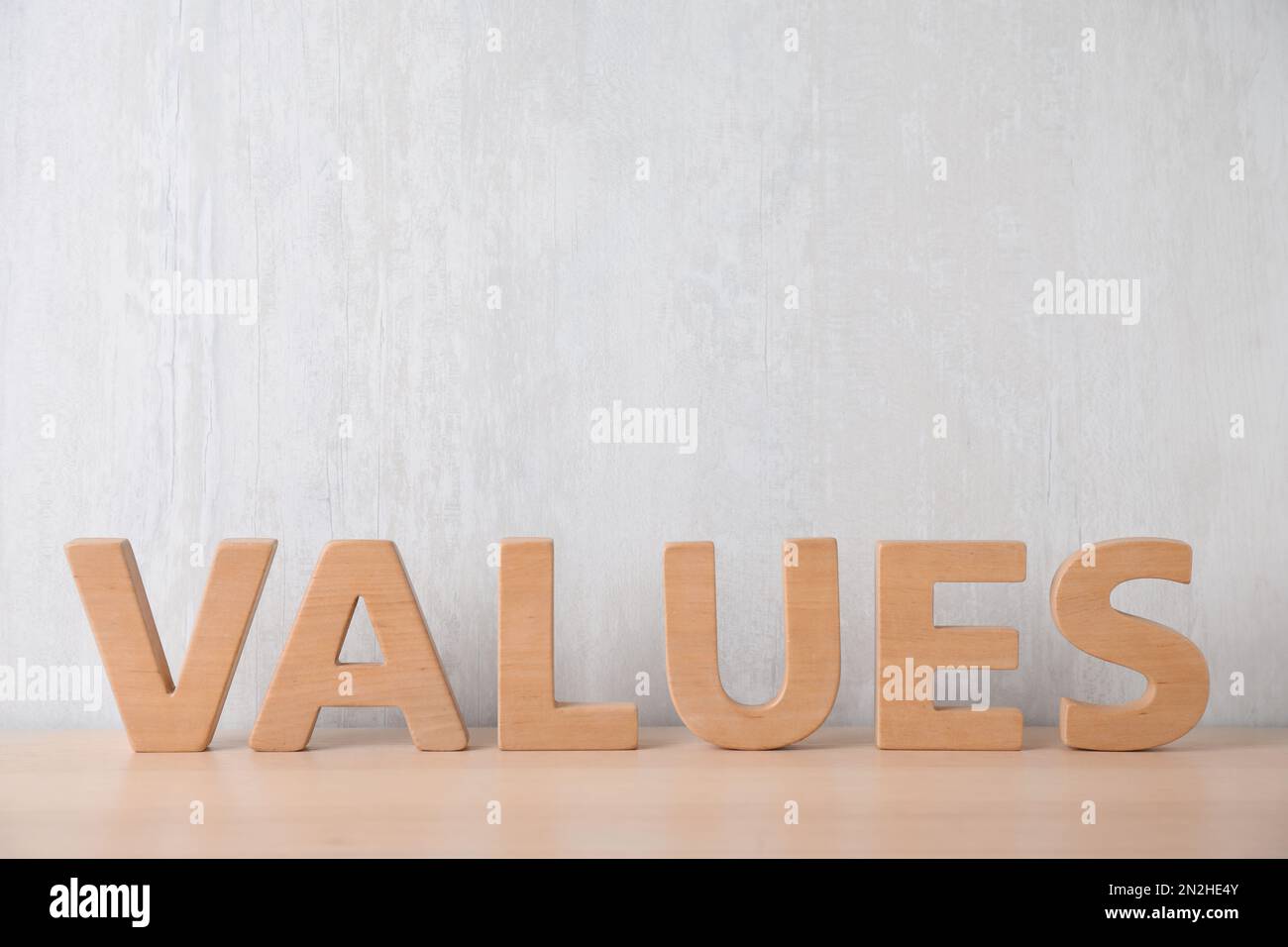 Word values made letters hi-res stock photography and images - Alamy