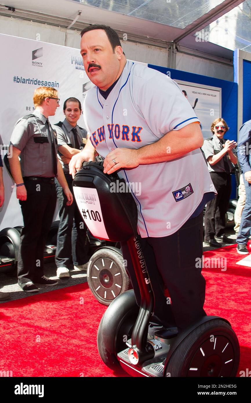 Kevin James arrives on a Segway to the premiere of "Paul Blart: Mall ...