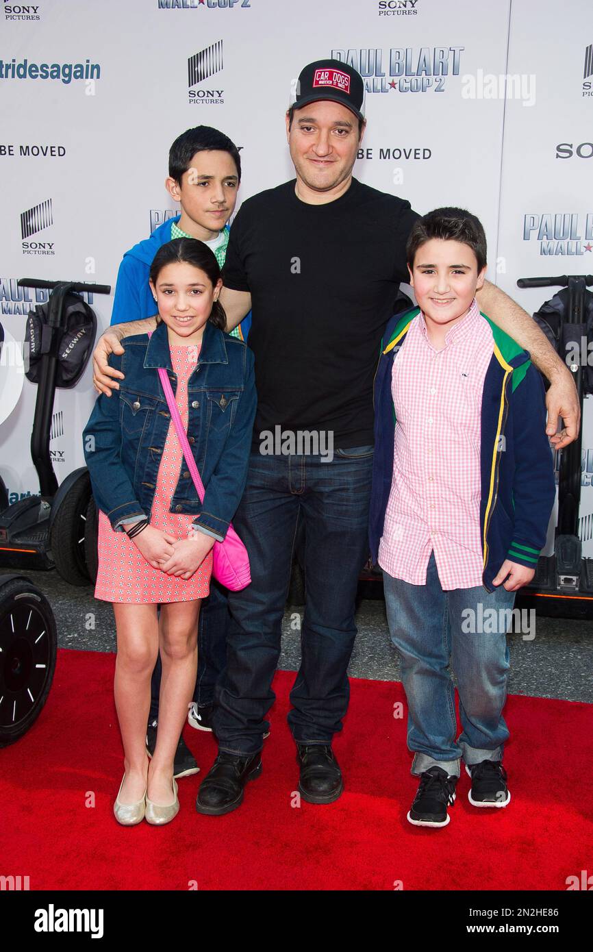 Gregg Bello and family attend the premiere of "Paul Blart: Mall Cop 2 ...
