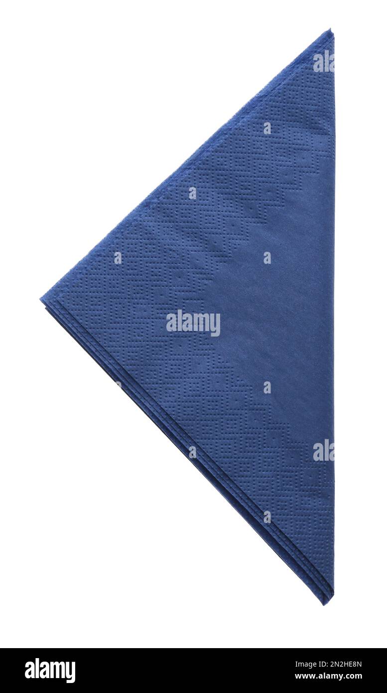 Folded blue clean paper tissue isolated on white, top view Stock Photo ...