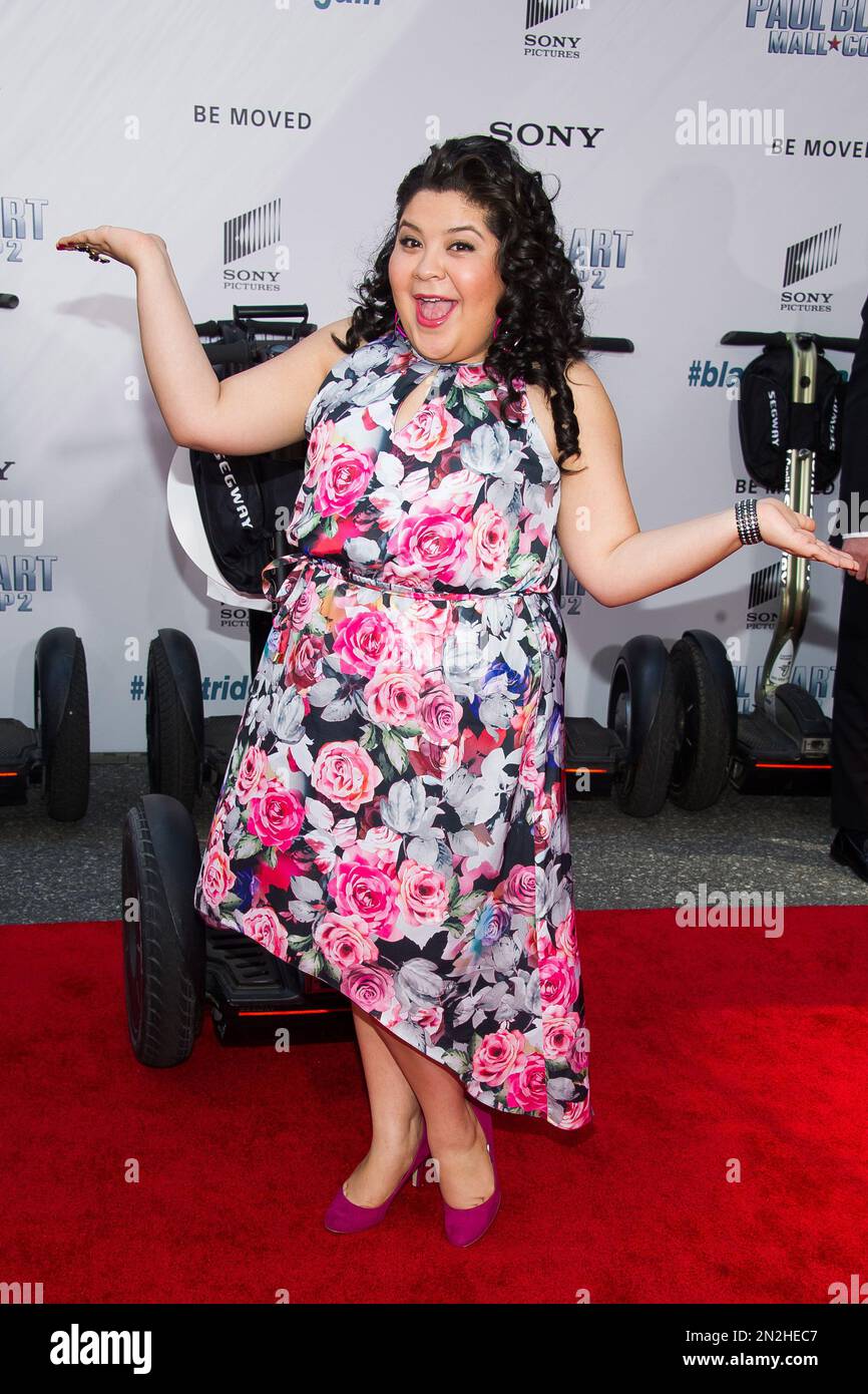 Raini Rodriguez attends the premiere of "Paul Blart: Mall Cop 2" at AMC ...