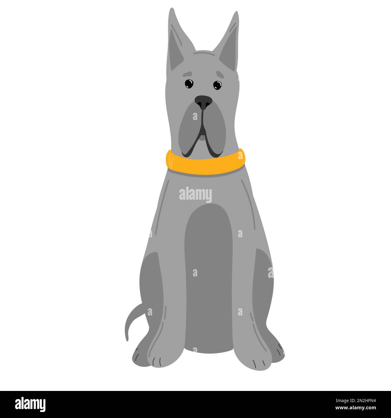 Vector illustration, funny purebred dog, German dog, on a white ...