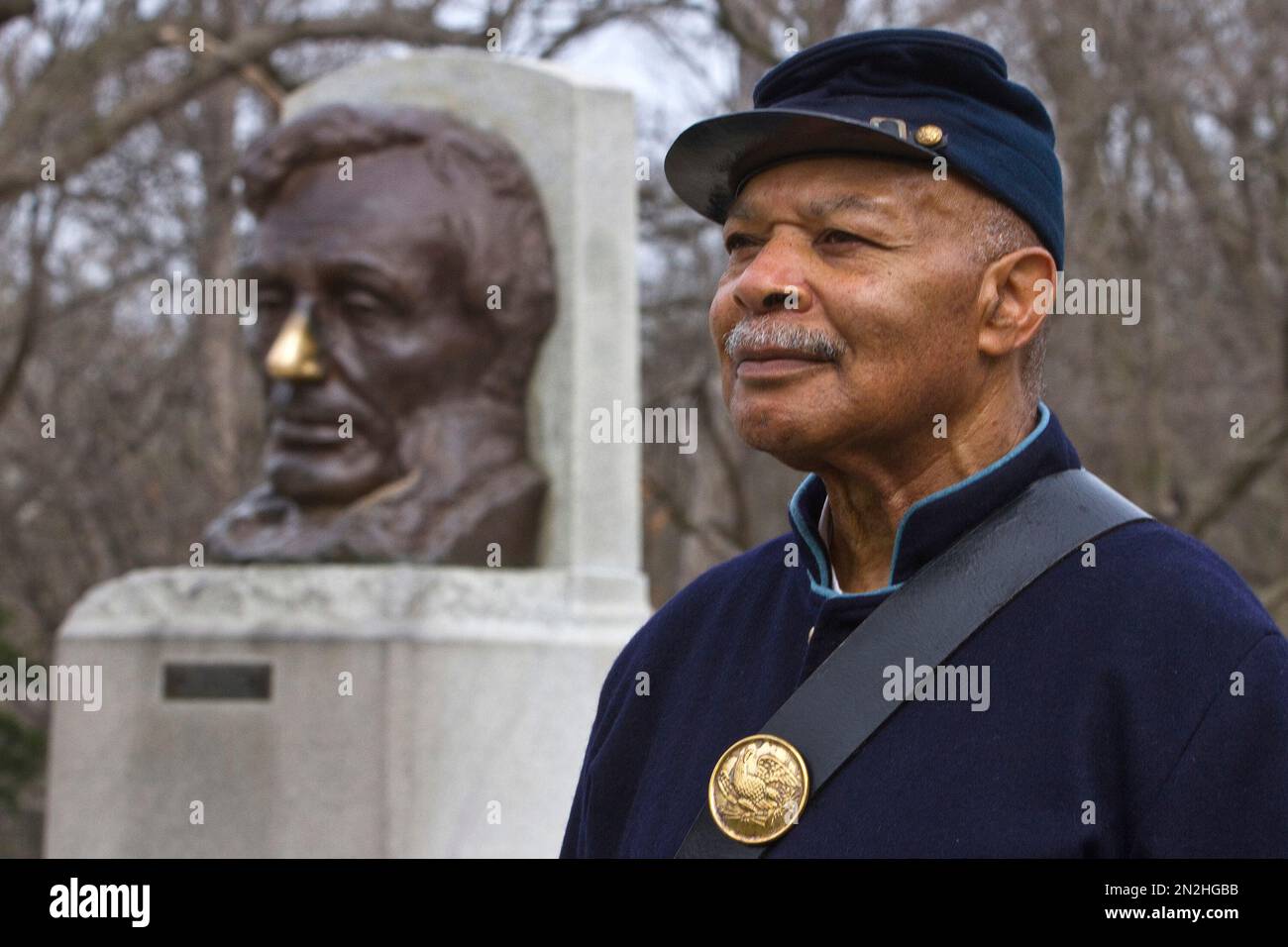 In this Wednesday, April 8, 2015 photo, Robert Davis, a Civil War re ...