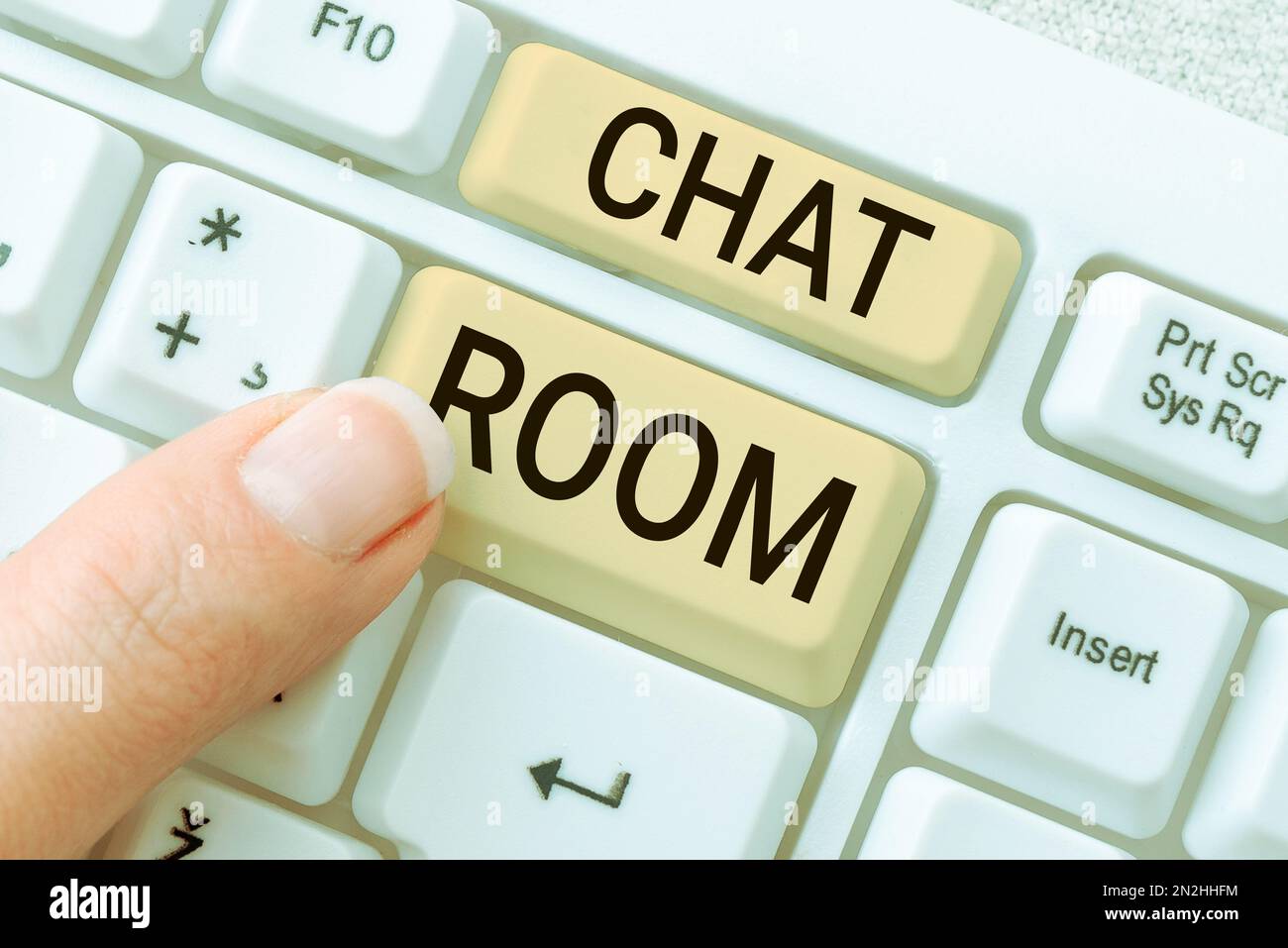 Writing displaying text Chat Room. Business concept area on the ...
