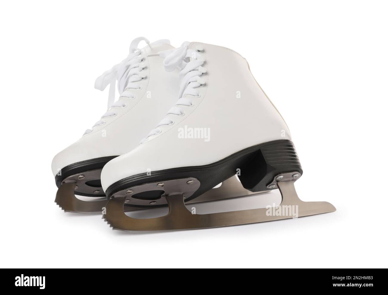 Pair of figure ice skates isolated on white Stock Photo - Alamy