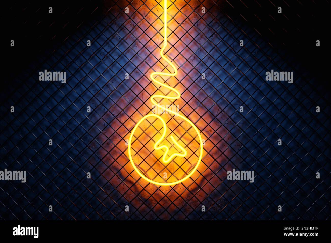 3d illustration realistic isolated neon light bulb sign for decoration ...