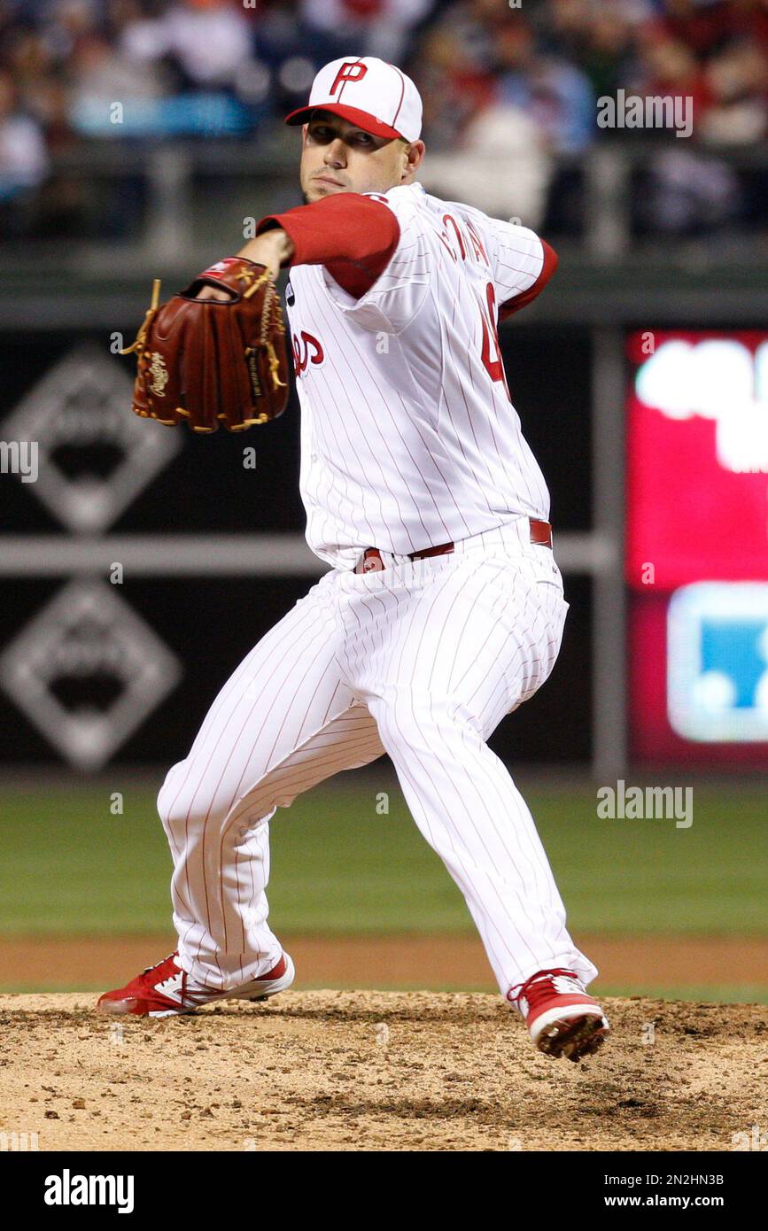 Philadelphia Phillies relief pitcher Dustin McGowan throws a pitch ...