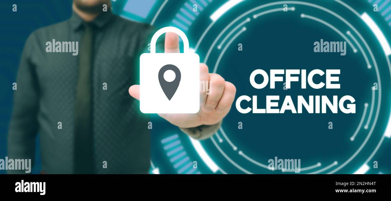 Sign displaying Office Cleaning. Word Written on the action or process ...