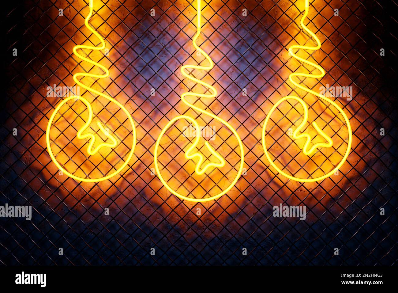 3d illustration realistic isolated neon light bulb sign for decoration ...