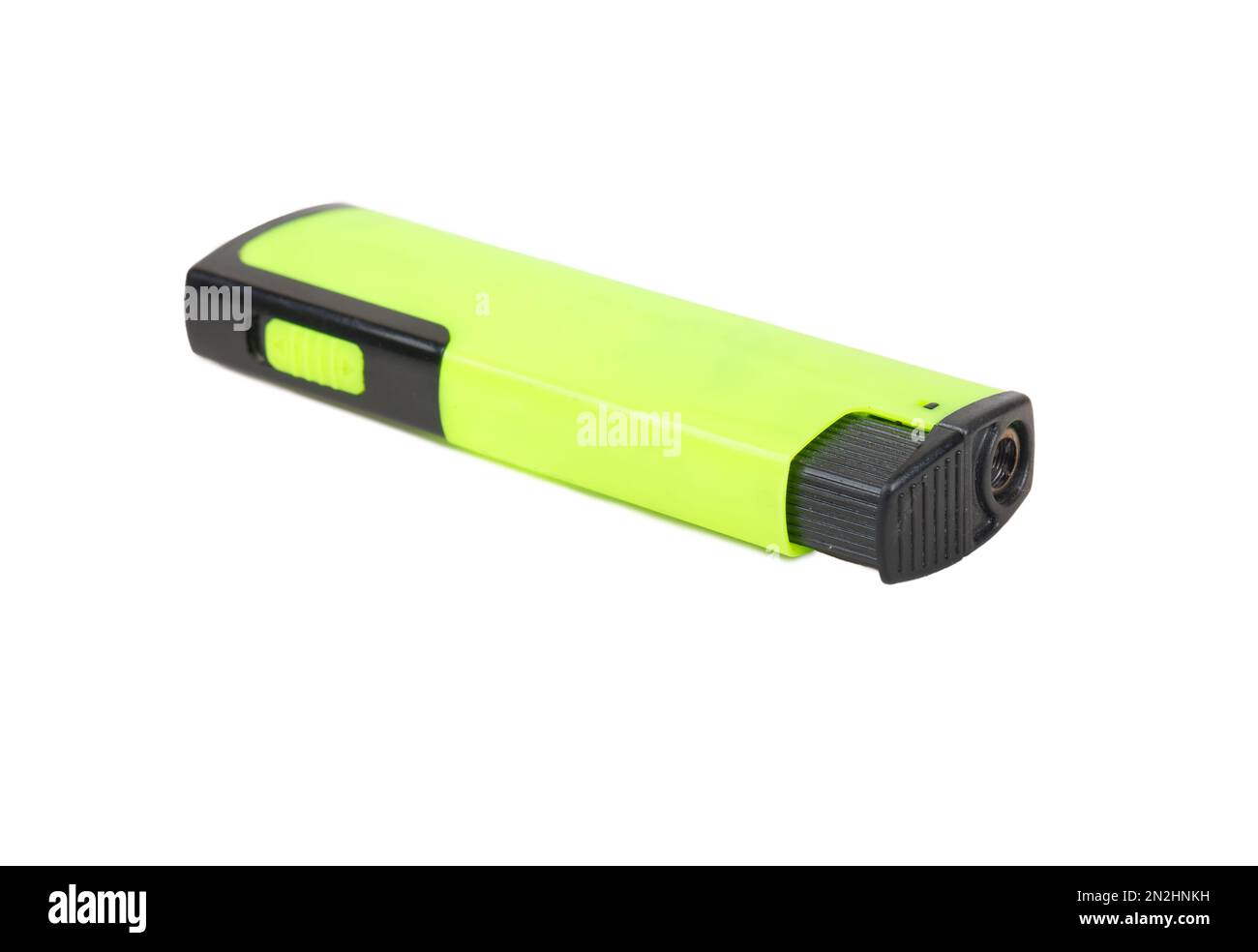 Green plastic lighter isolated on white background Stock Photo - Alamy