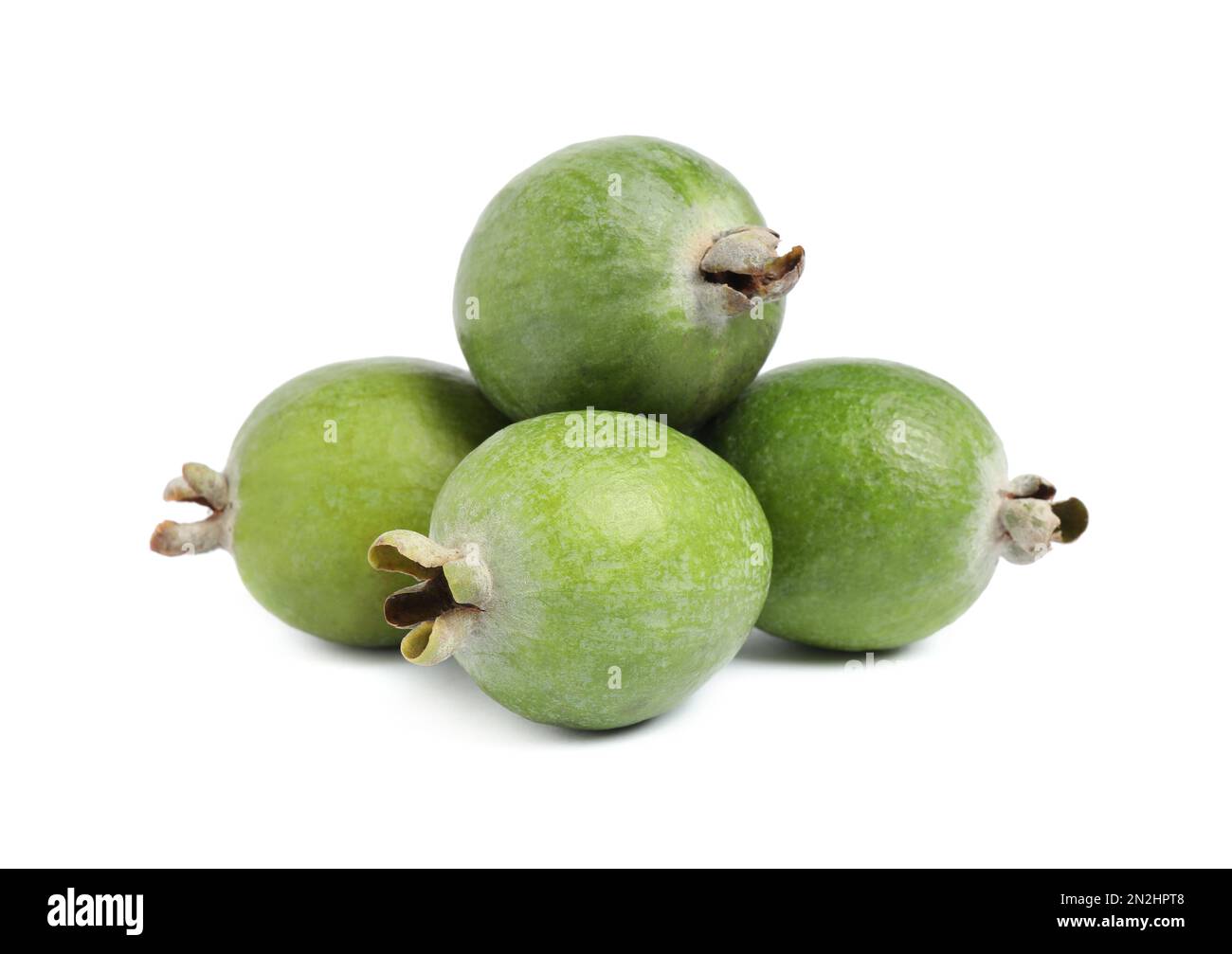 Fresh ripe feijoa fruits on white background Stock Photo - Alamy