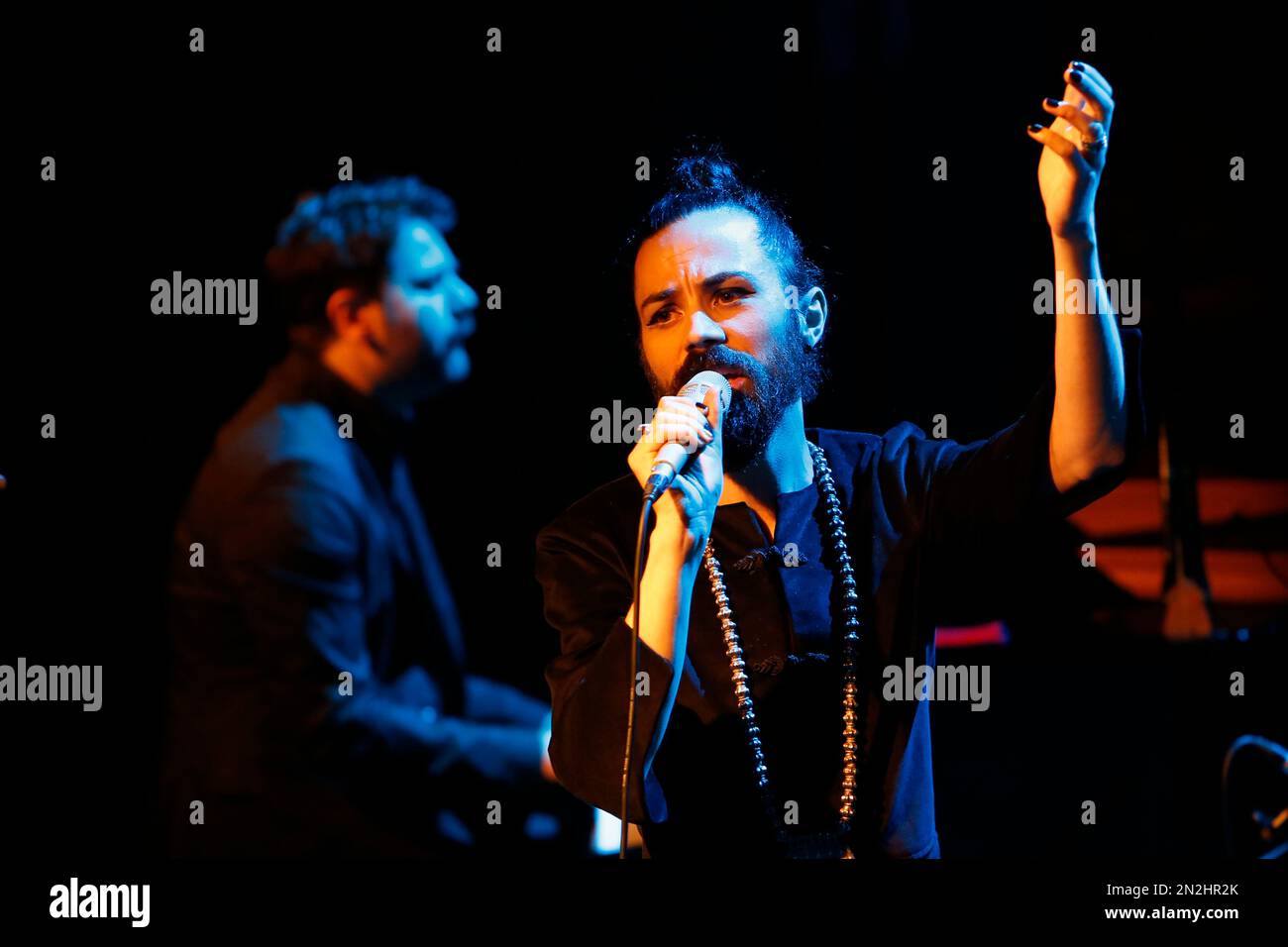Bosnian Serb singer Bozo Vreco performs during a concert in Sarajevo ...