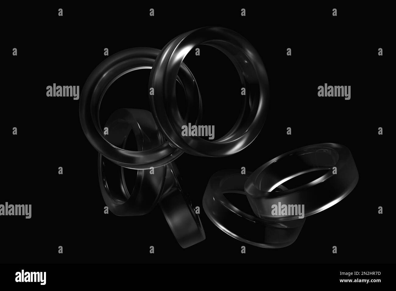 3D illustration of a transparent torus on black background. Fantastic ...