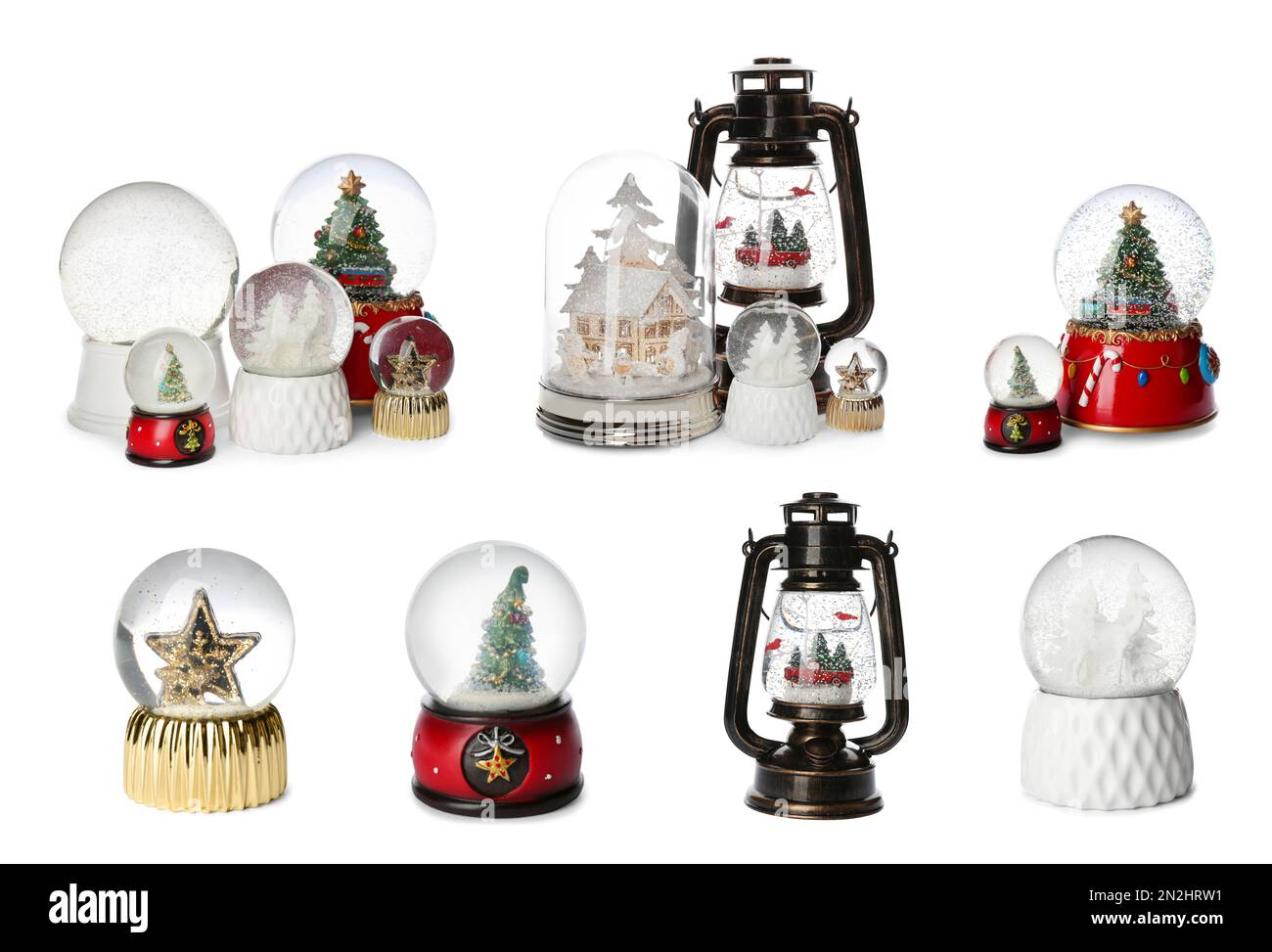 Set glass snow globes Cut Out Stock Images & Pictures - Alamy