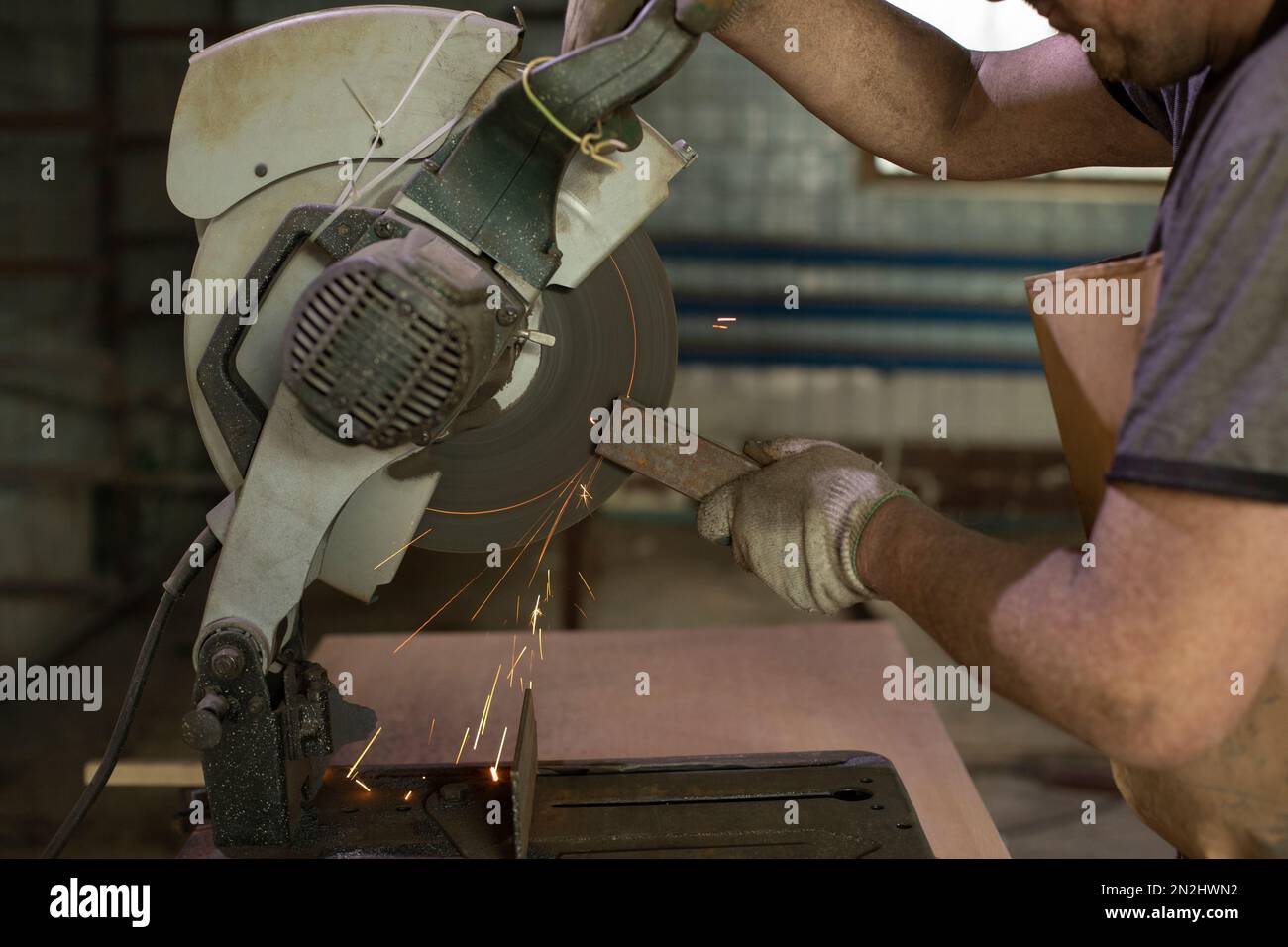 Items in garage. Workplace for creating structure. Production shop ...