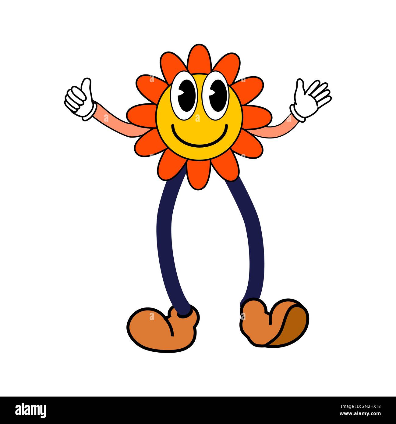 Cartoon Groovy funny cartoon smile character, vintage. Funky comic ...