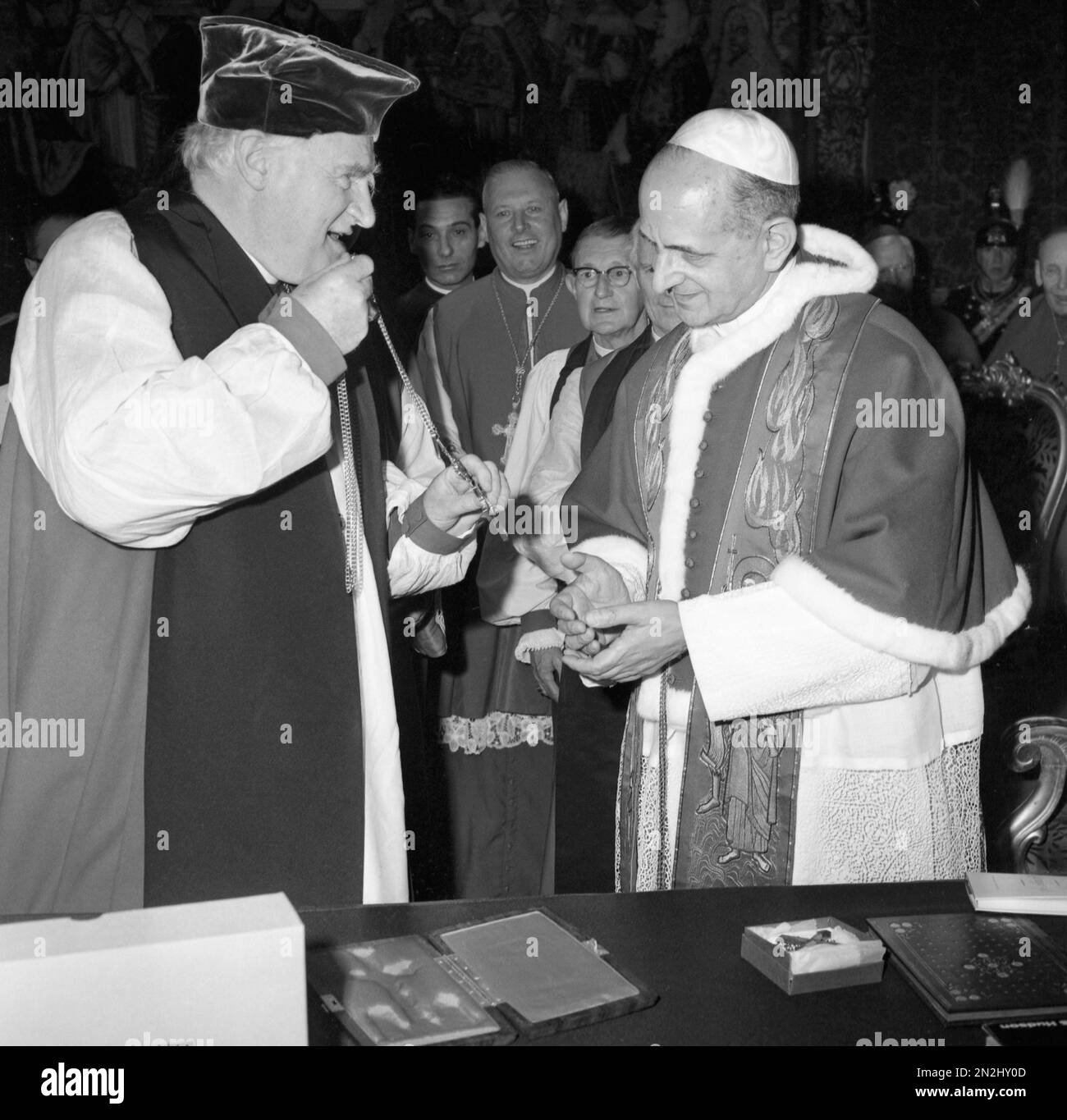Dr. Michael Ramsey, left, Archbishop of Canterbury and Primate of the ...