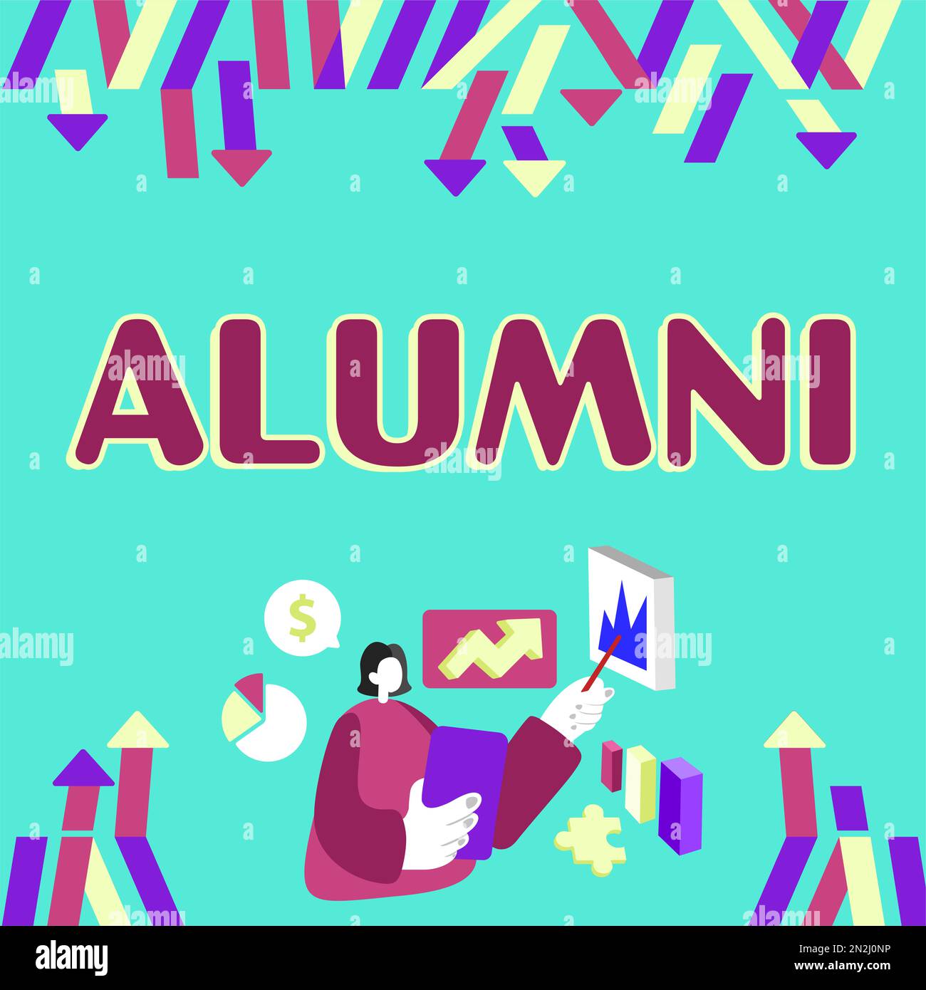 Sign displaying Alumni. Concept meaning former pupil or student ...