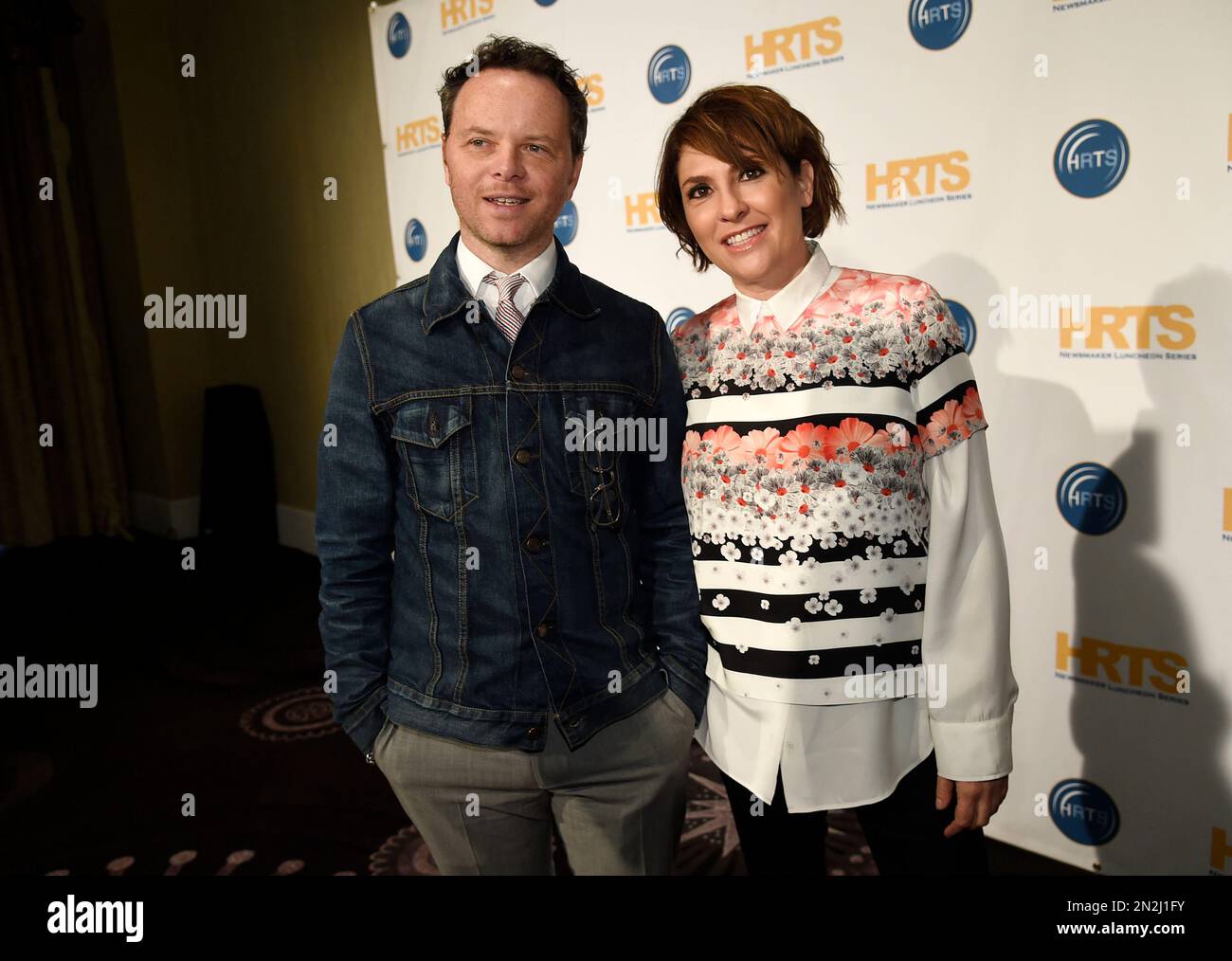 Panelists Noah Hawley, left, and Jill Soloway pose together at the 2015 ...