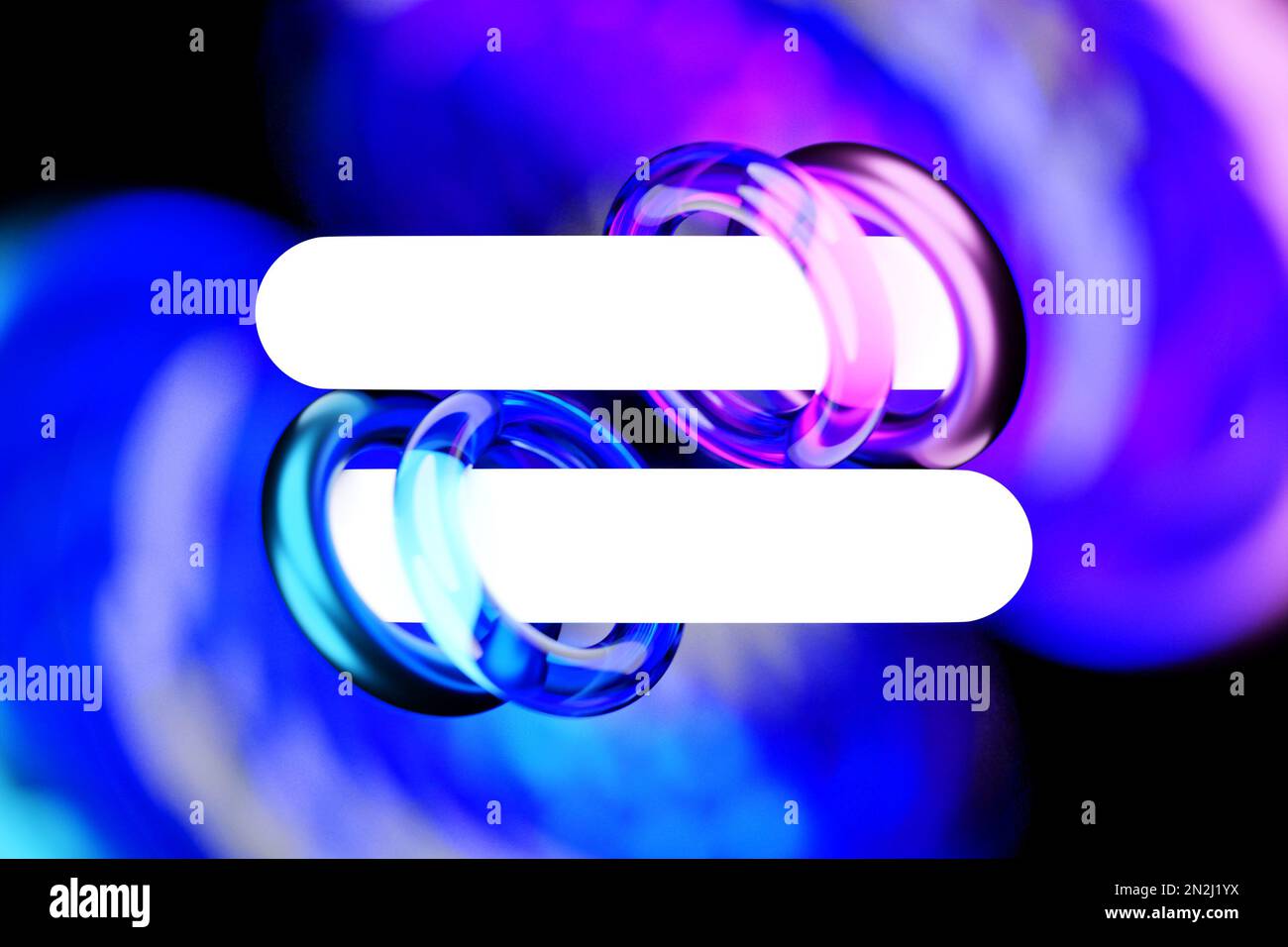 3D rendering purple and blue glowing round fractal, torus, portal Stock ...