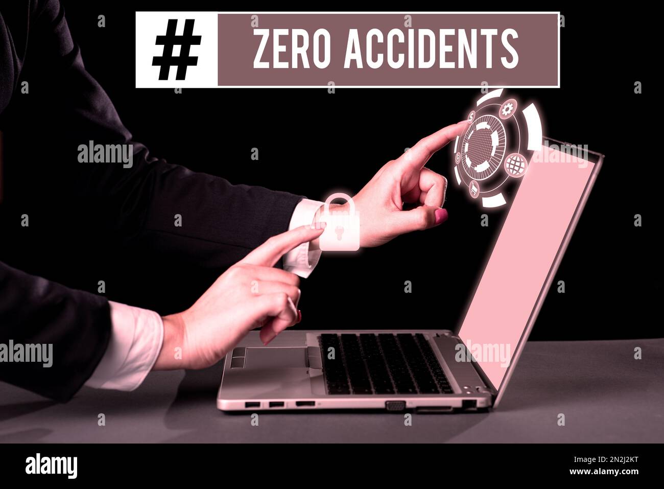 Hand writing sign Zero Accidents. Word Written on important strategy ...