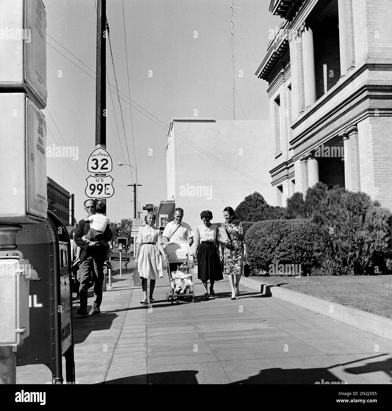 Seven members of a group of 34 easterners who arrived in Chico, Calif ...
