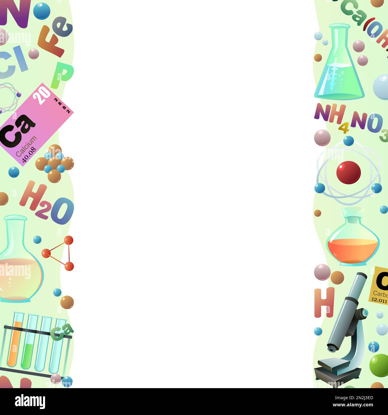 Chemistry seamless vertical frame. Cartoon style. Study and production ...