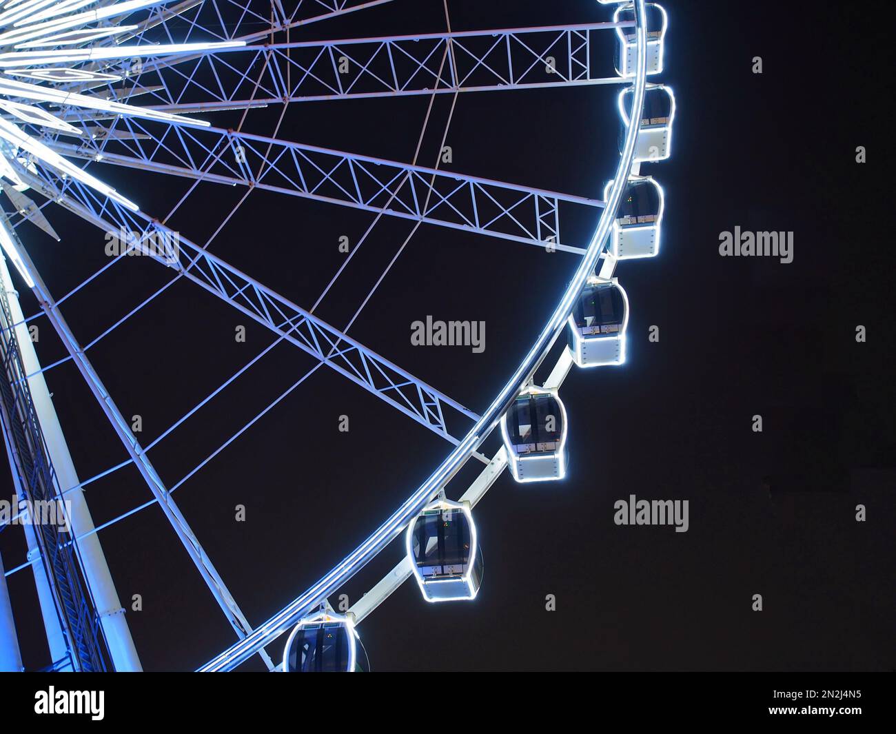 BANGKOK - February 5: Night scene of the Large Ferris wheel in ...