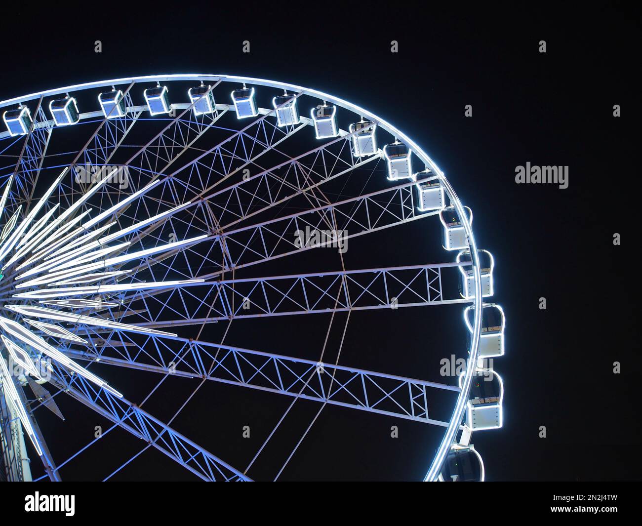 BANGKOK - February 5: Night scene of the Large Ferris wheel in ...