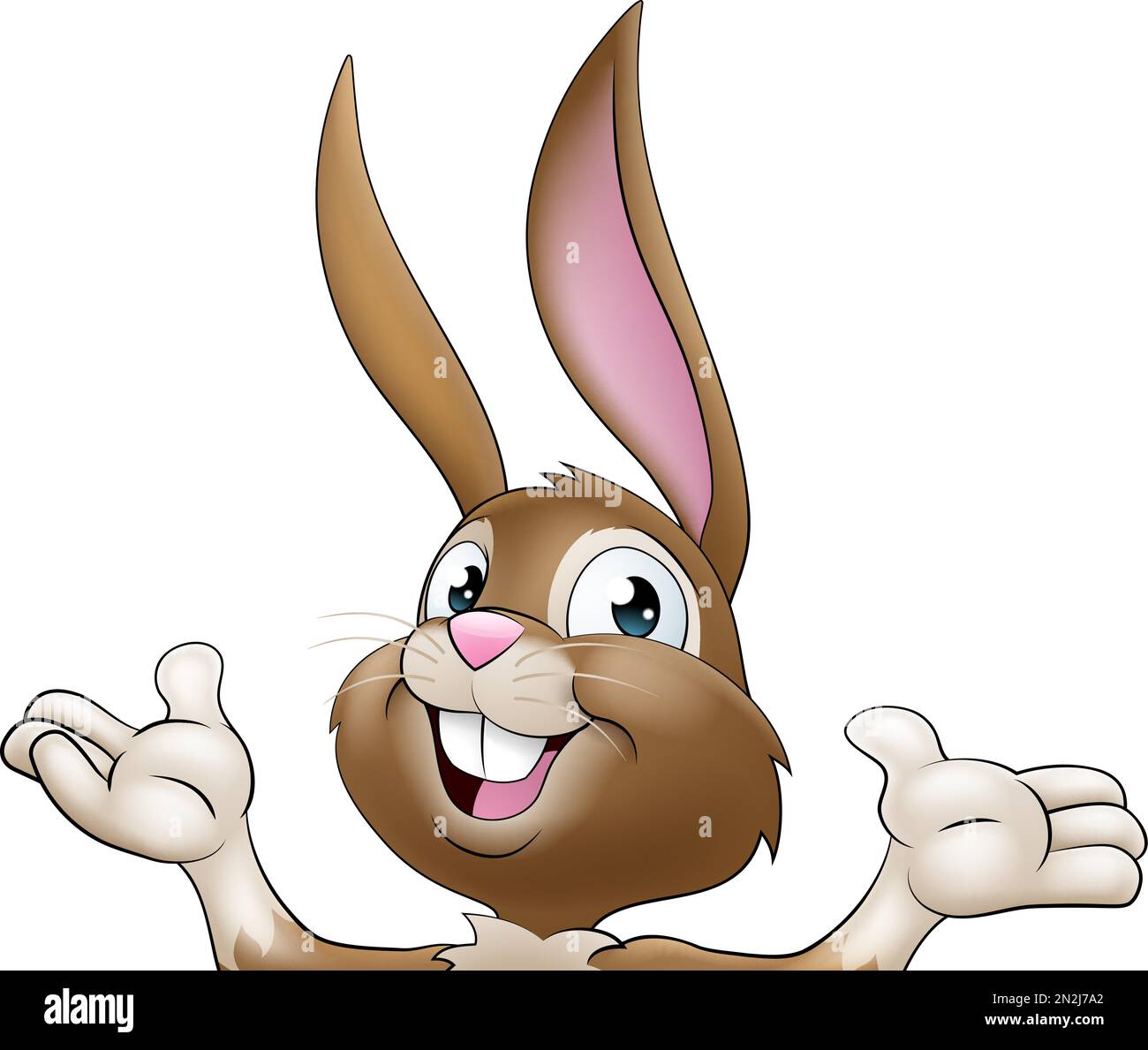 Easter Bunny Rabbit Cartoon Character Peeking Sign Stock Vector Image ...