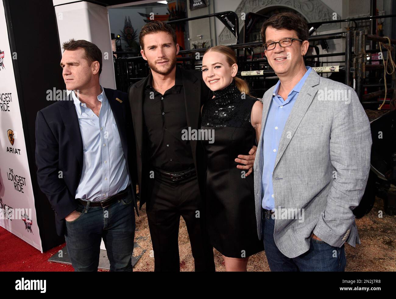 Producer Marty Bowen, from left, Scott Eastwood, Britt Roberston and ...