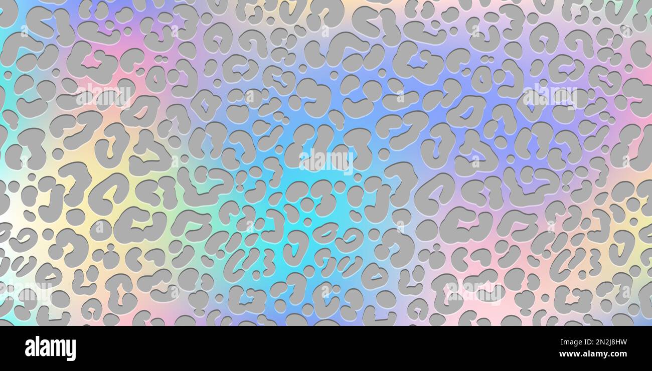 Rainbow leopard background. Holographic foil cheetah texture. Animal ...