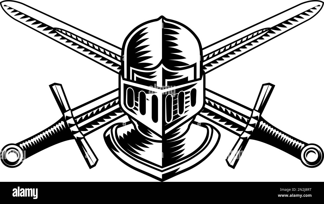 Knight Helmet Armor And Swords Vintage Woodcut Stock Vector Image & Art ...