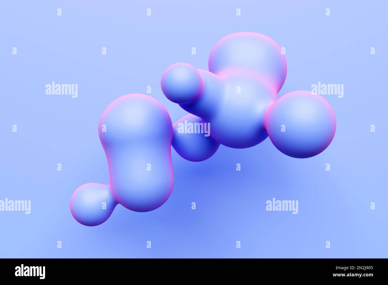 3d illustration of a puple metaball with a huge number of parts on a ...