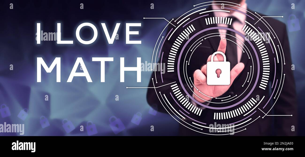 Conceptual display I Love Math. Word Written on To like a lot doing ...