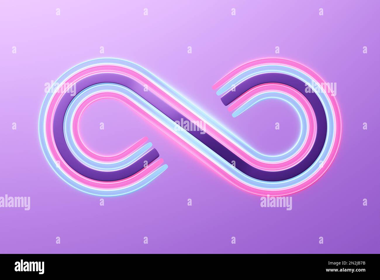 Colorful infinity symbol template. 3d illustration of a realistic sign ...