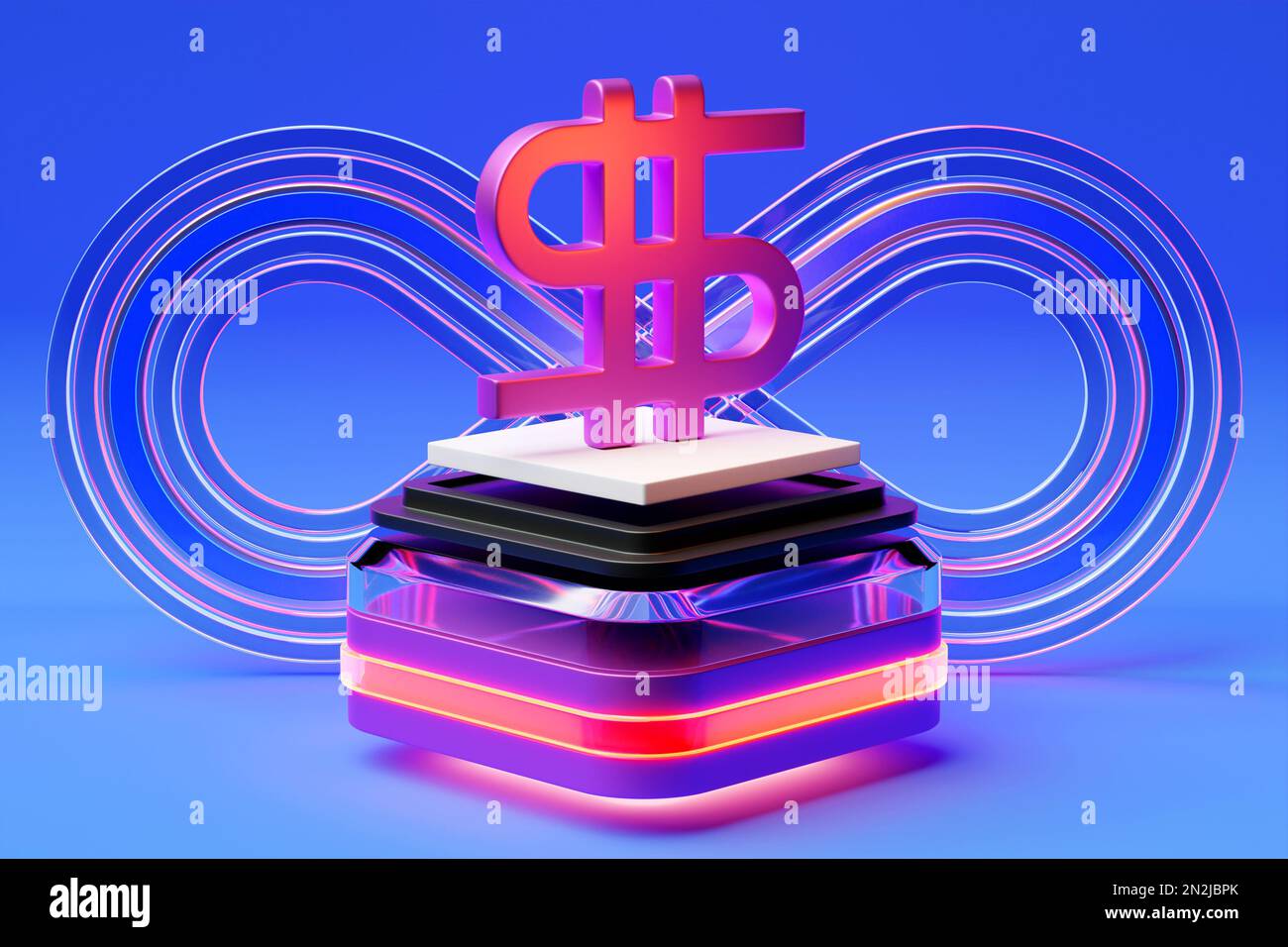 3d illustration of dollar money icon on podium . Currency exchange ...