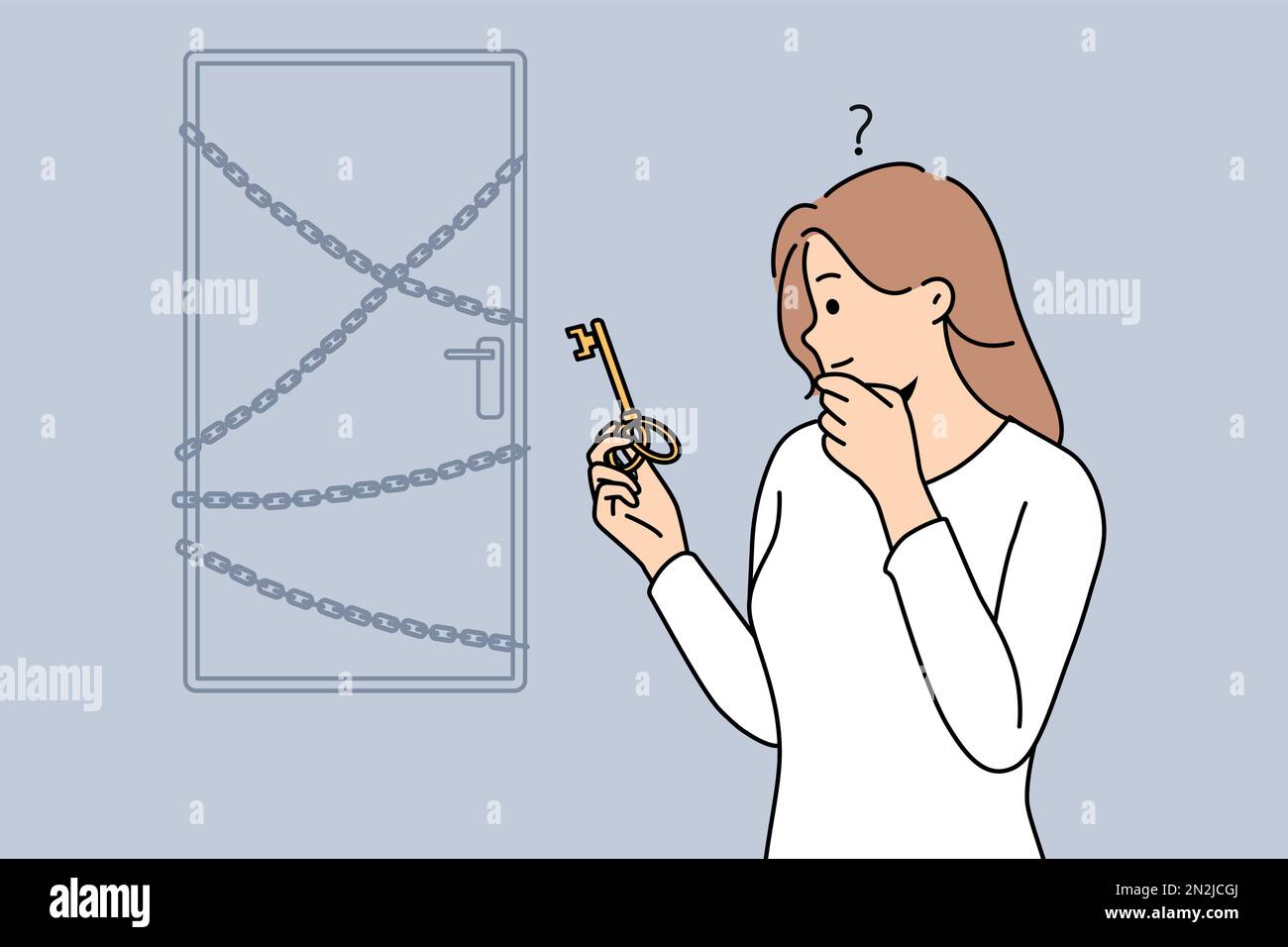 Young woman home open Stock Vector Images - Alamy