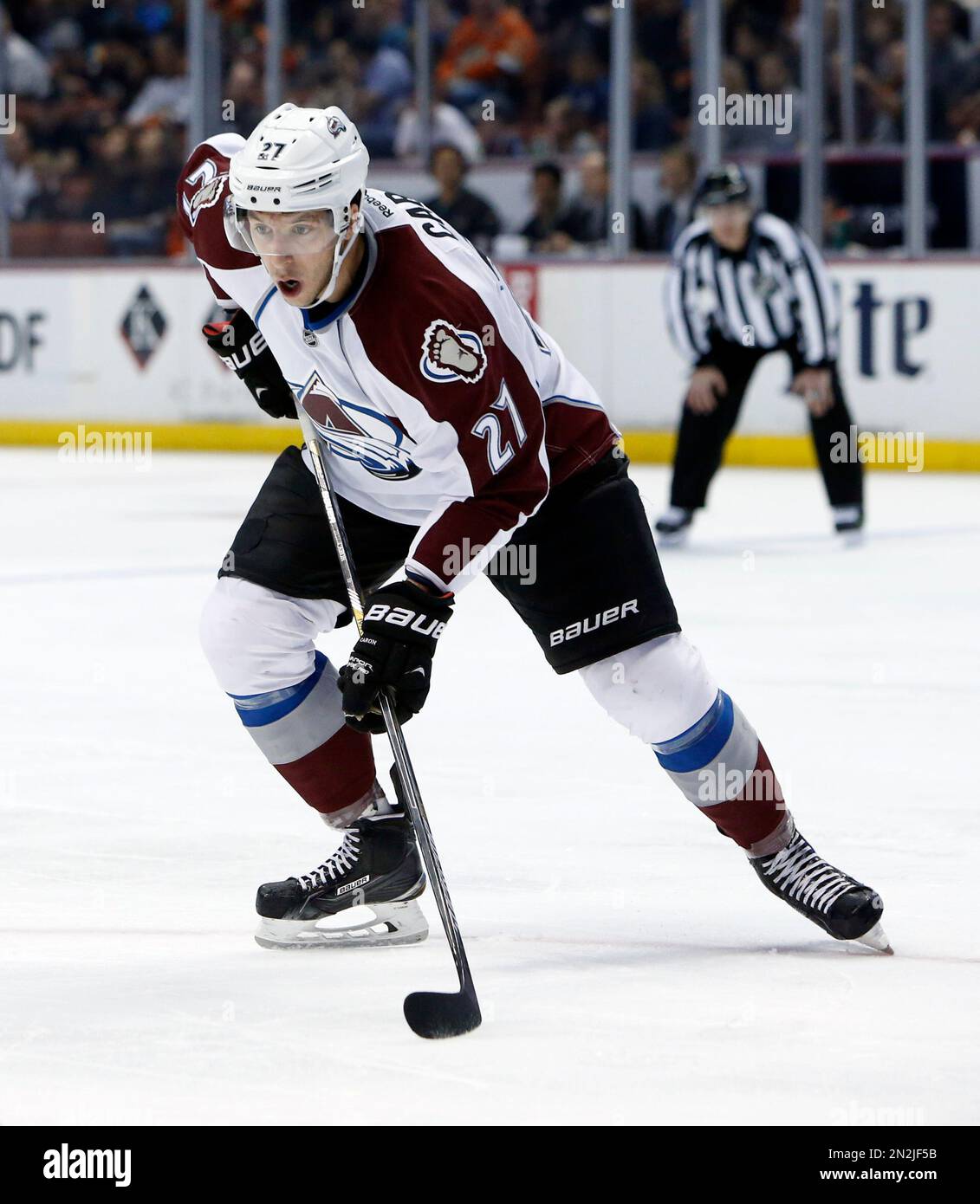Colorado Avalanche left wing Jordan Caron in an NHL hockey game against ...