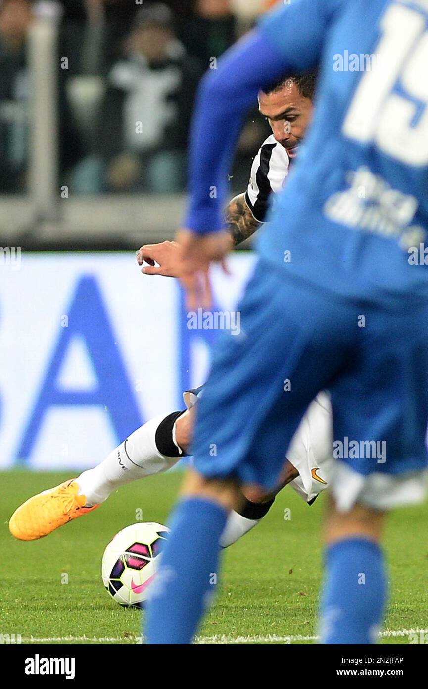 Juventus' Carlos Tevez control the ball during a Serie A soccer match ...