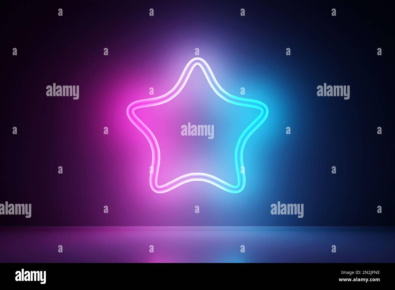 3d illustration realistic isolated neon star sign for decoration and ...
