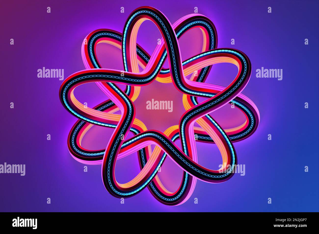 3D illustration of a colorful node. Fantastic shape .Simple geometric ...