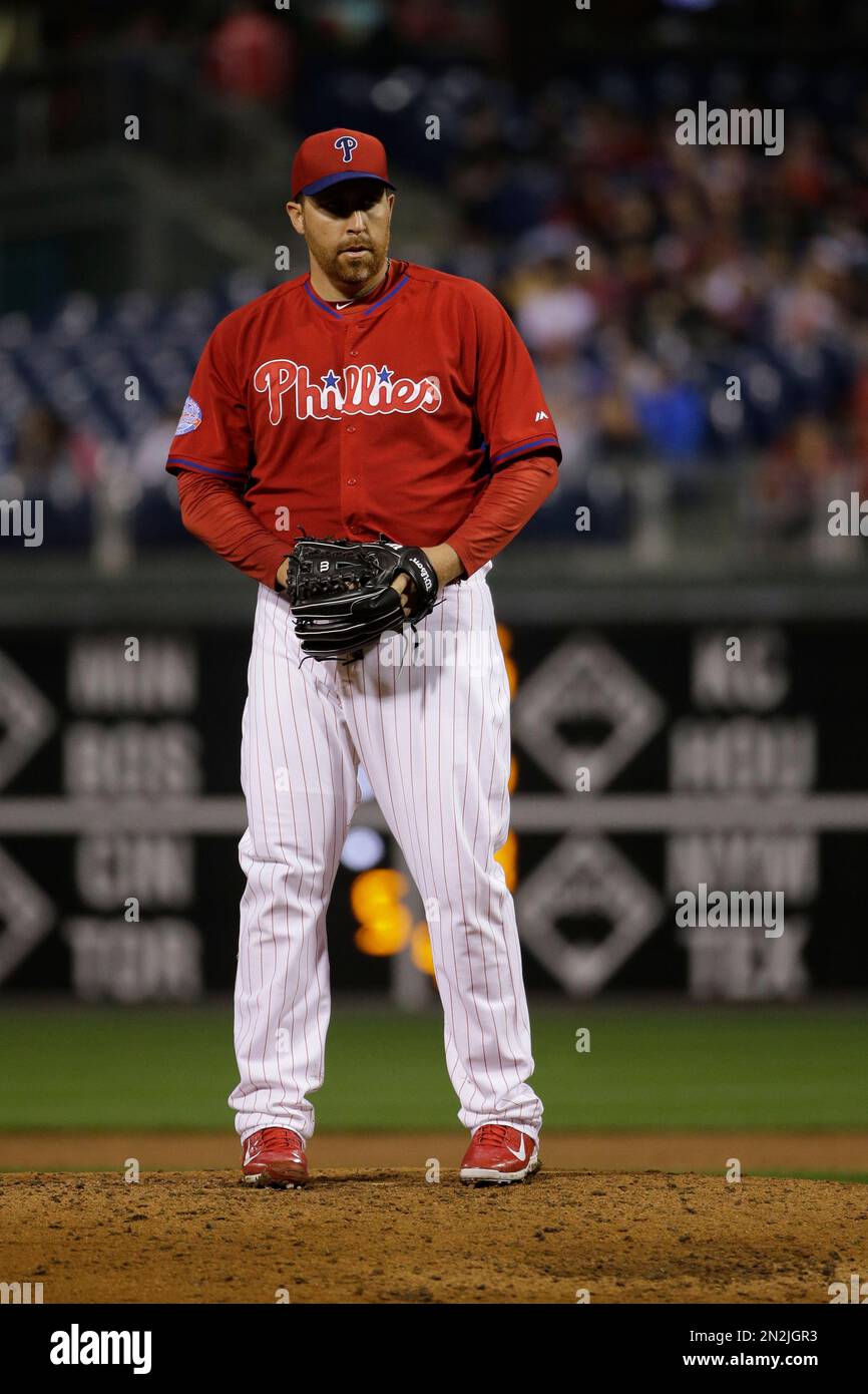 Philadelphia Phillies' Aaron Harang in action during an exhibition ...