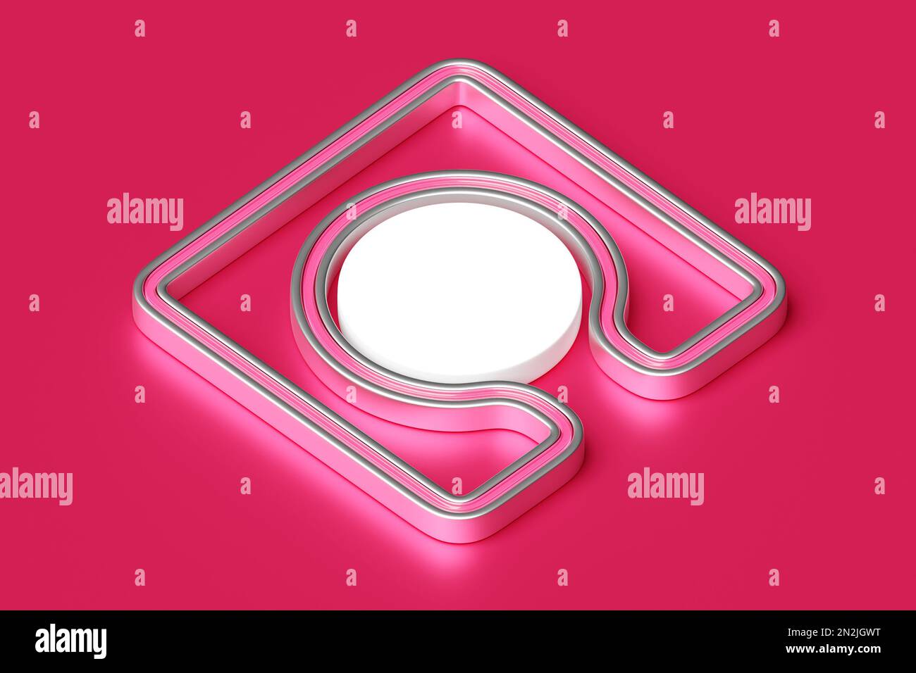 3D illustration of a pink node. Fantastic shape .Simple geometric ...