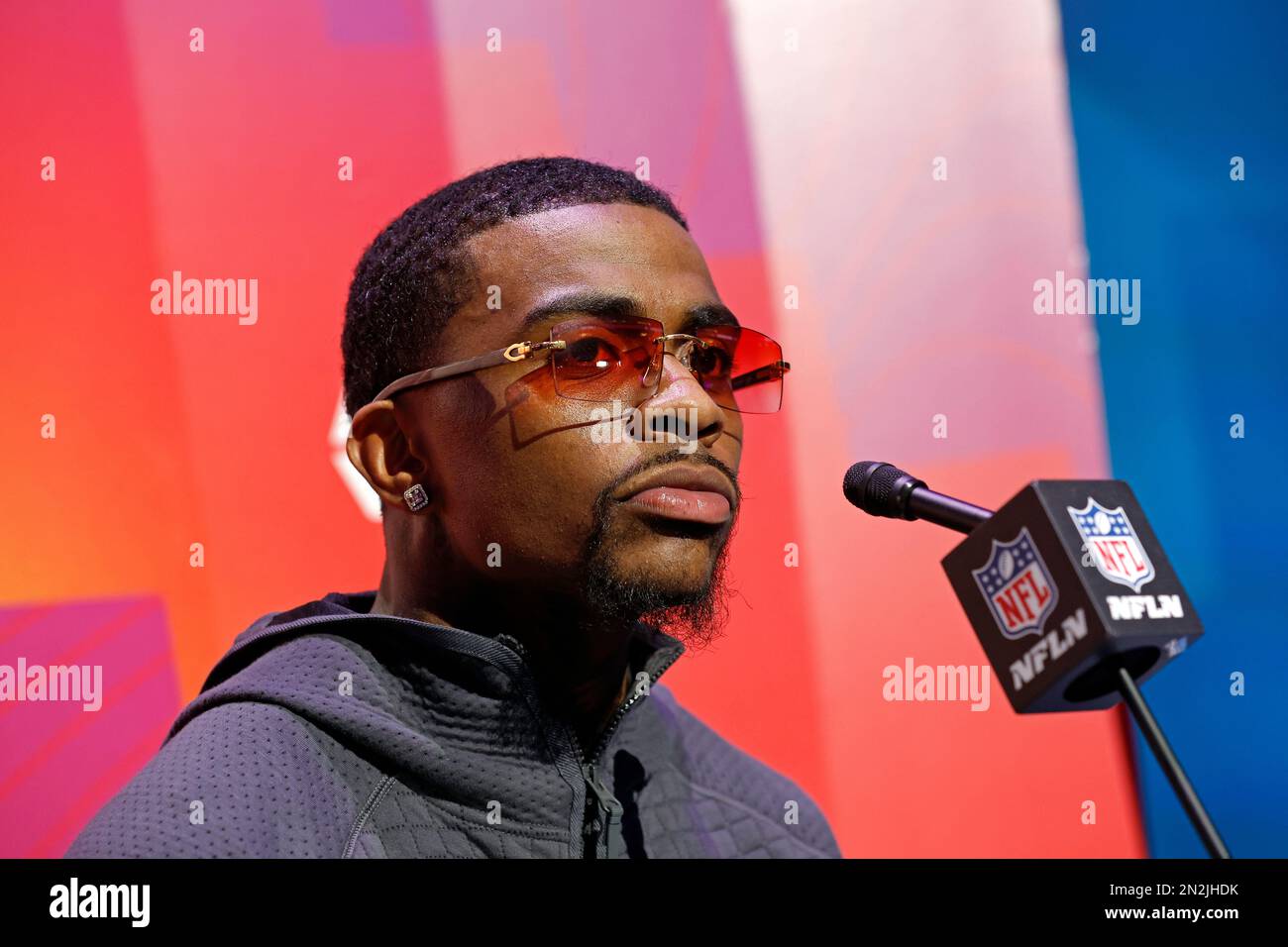 Kansas City Chiefs running back Jerick McKinnon speaks to the media ...