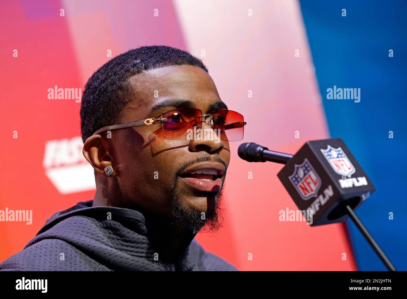 Kansas City Chiefs running back Jerick McKinnon speaks to the media ...