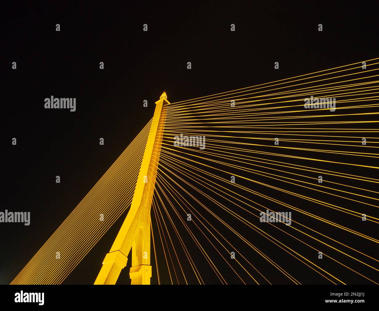 BANGKOK - High Resolution of Rama VIII Bridge Cable Light Reflection ...