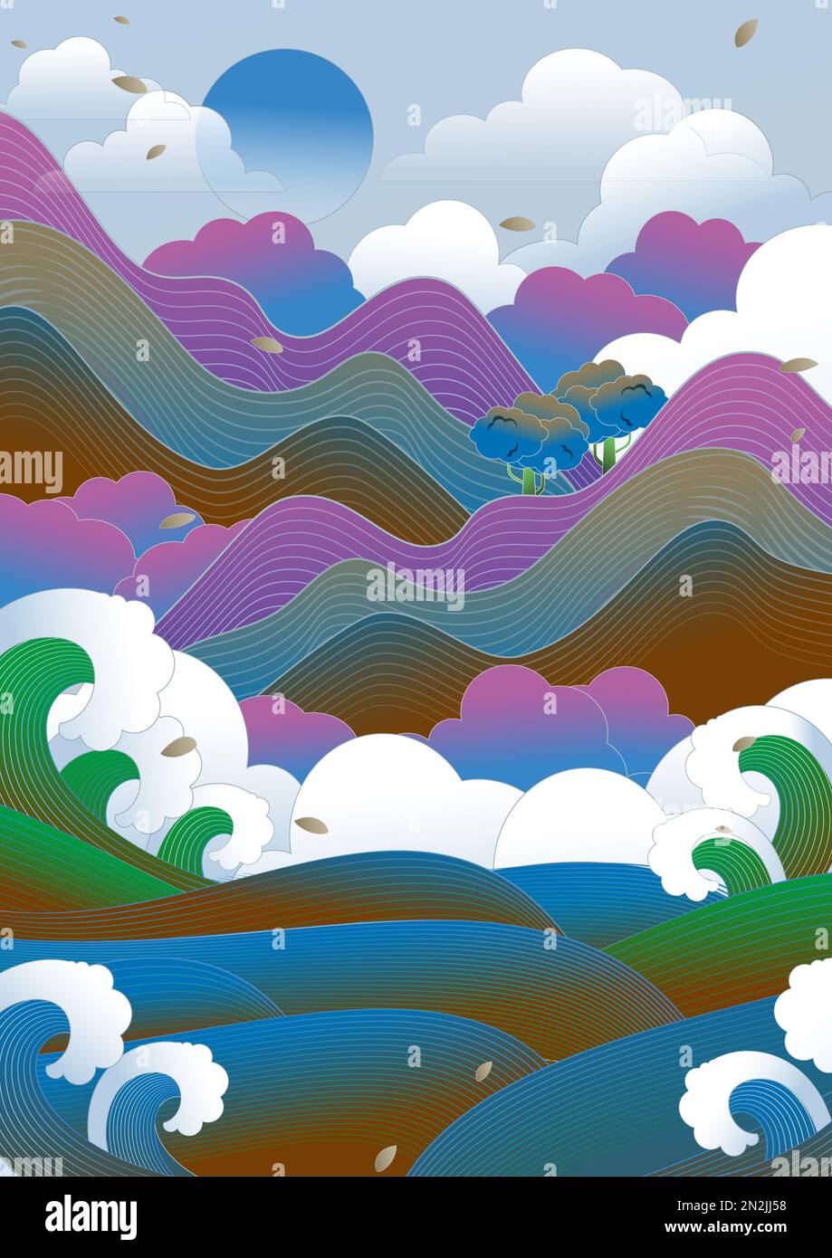 Traditional chinese drawing of storm hi-res stock photography and ...