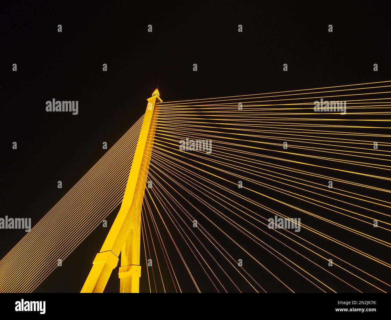 BANGKOK - High Resolution of Rama VIII Bridge Cable Light Reflection ...